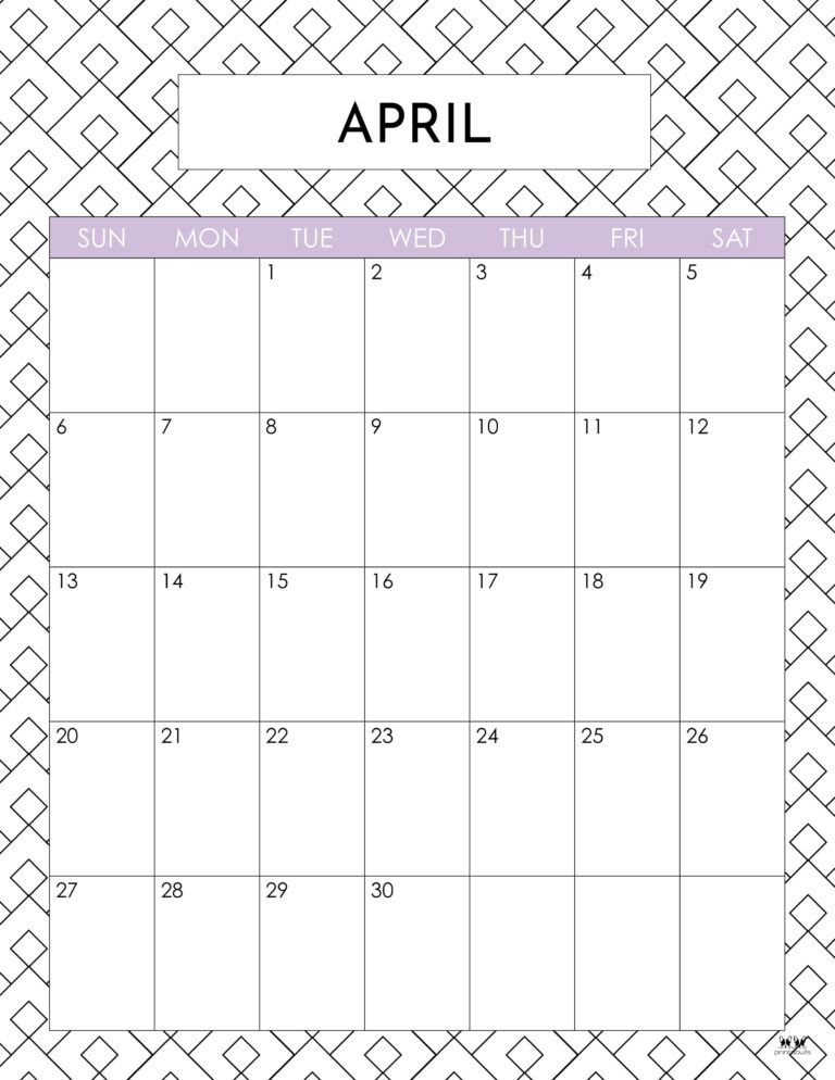 April 2025 Calendars - 107 FREE Printables | Printabulls