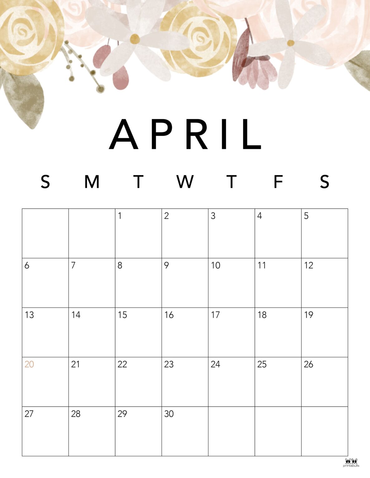 April 2025 Calendars - 107 FREE Printables | Printabulls