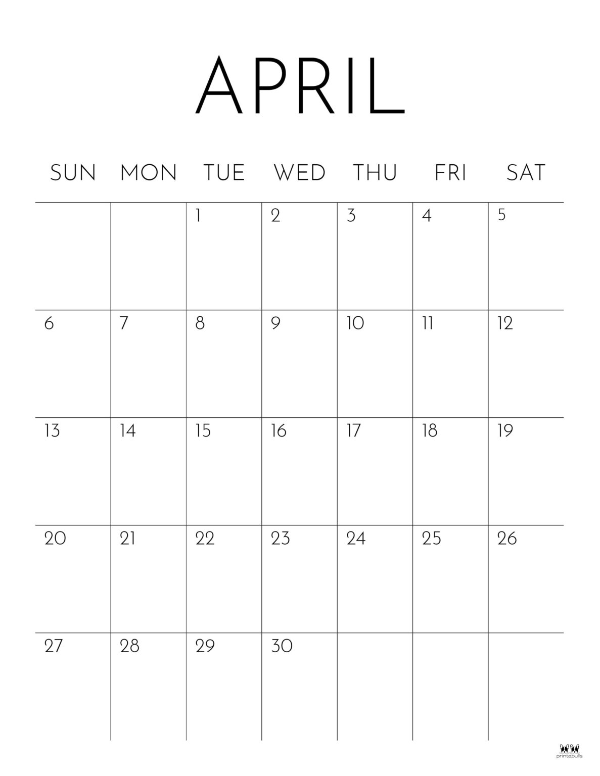 April 2025 Calendars - 107 FREE Printables | Printabulls