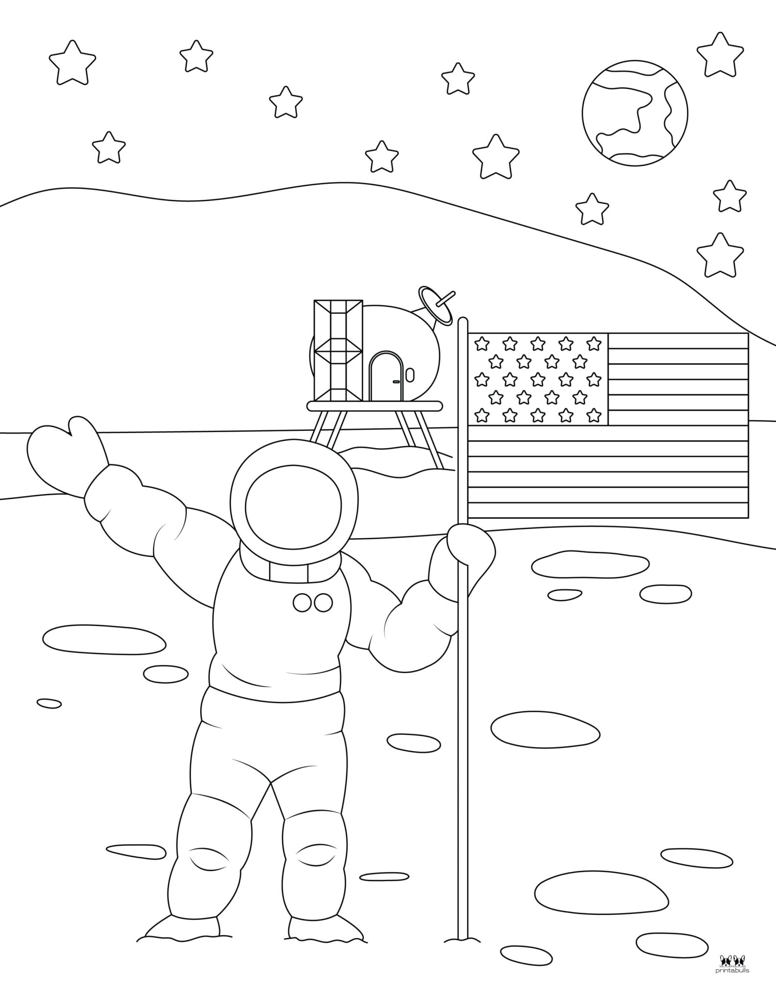 Astronaut Coloring Pages & Templates - FREE | Printabulls
