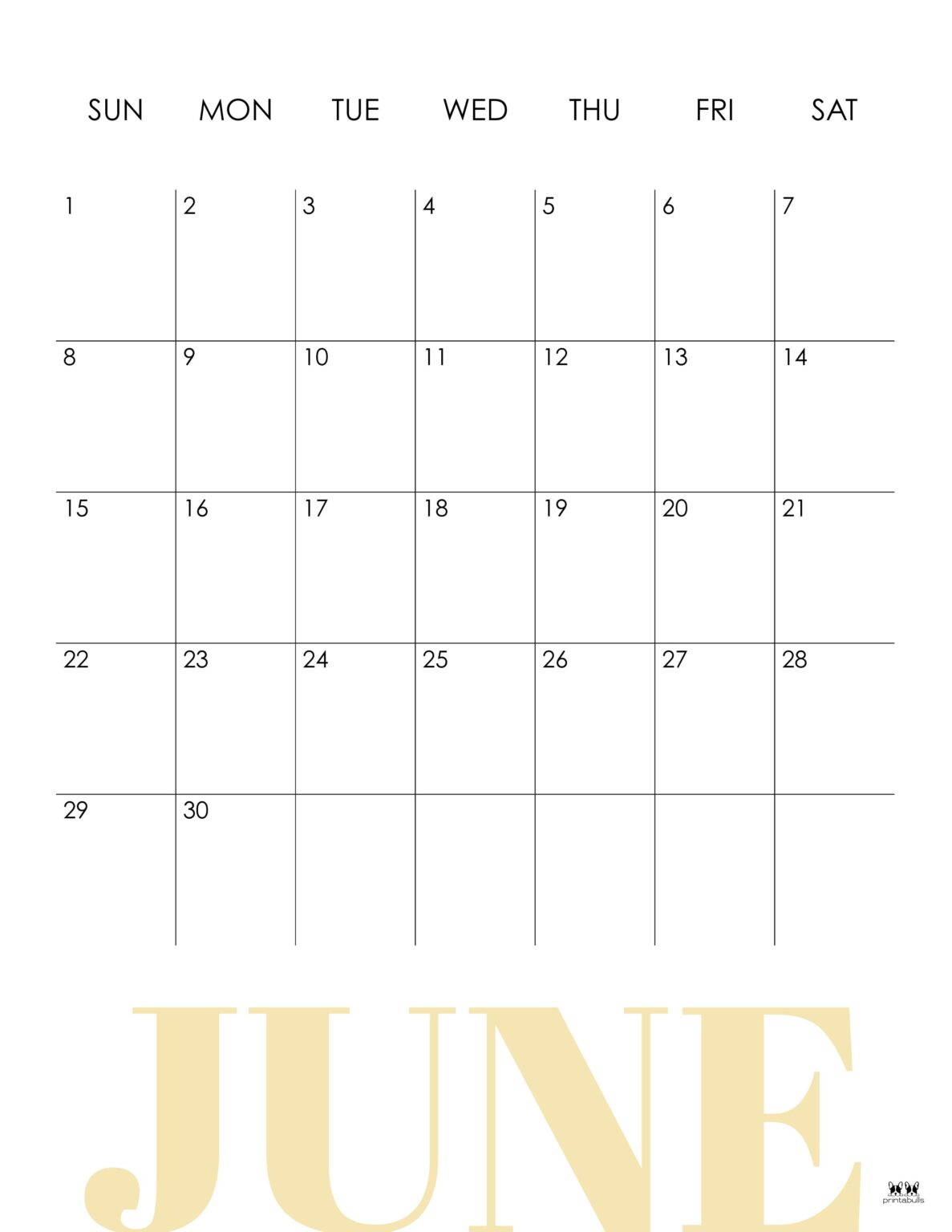 June 2025 Calendars - 107 FREE Printables | Printabulls