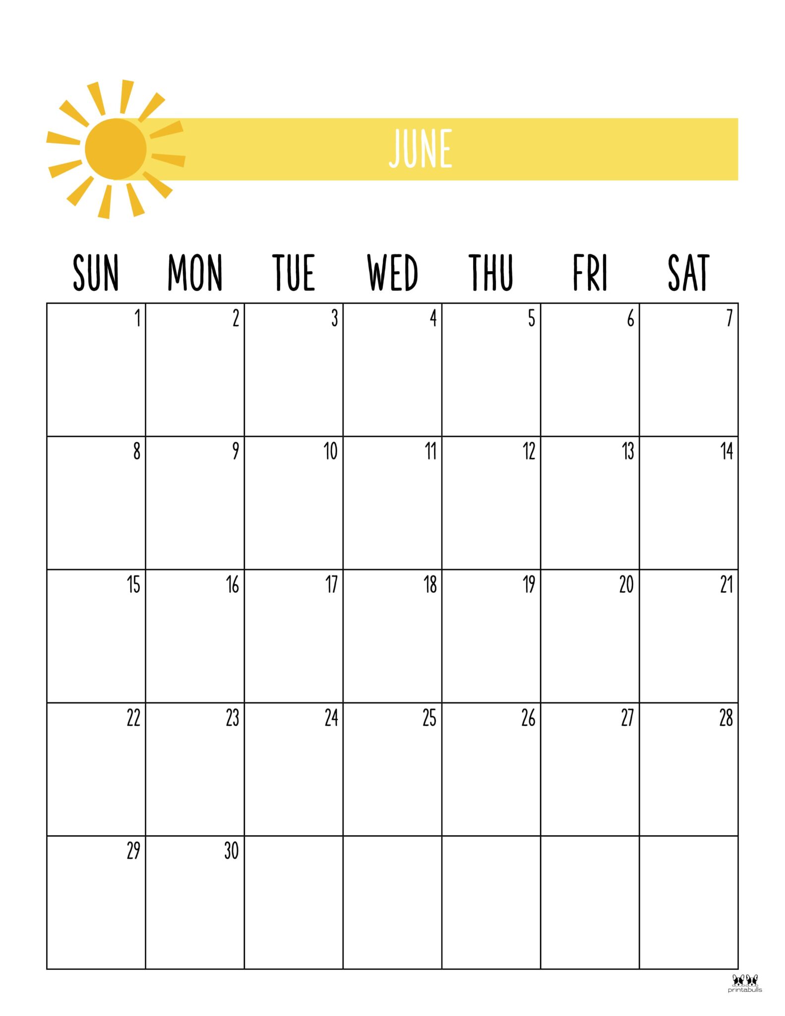 June 2025 Calendars - 107 FREE Printables | Printabulls