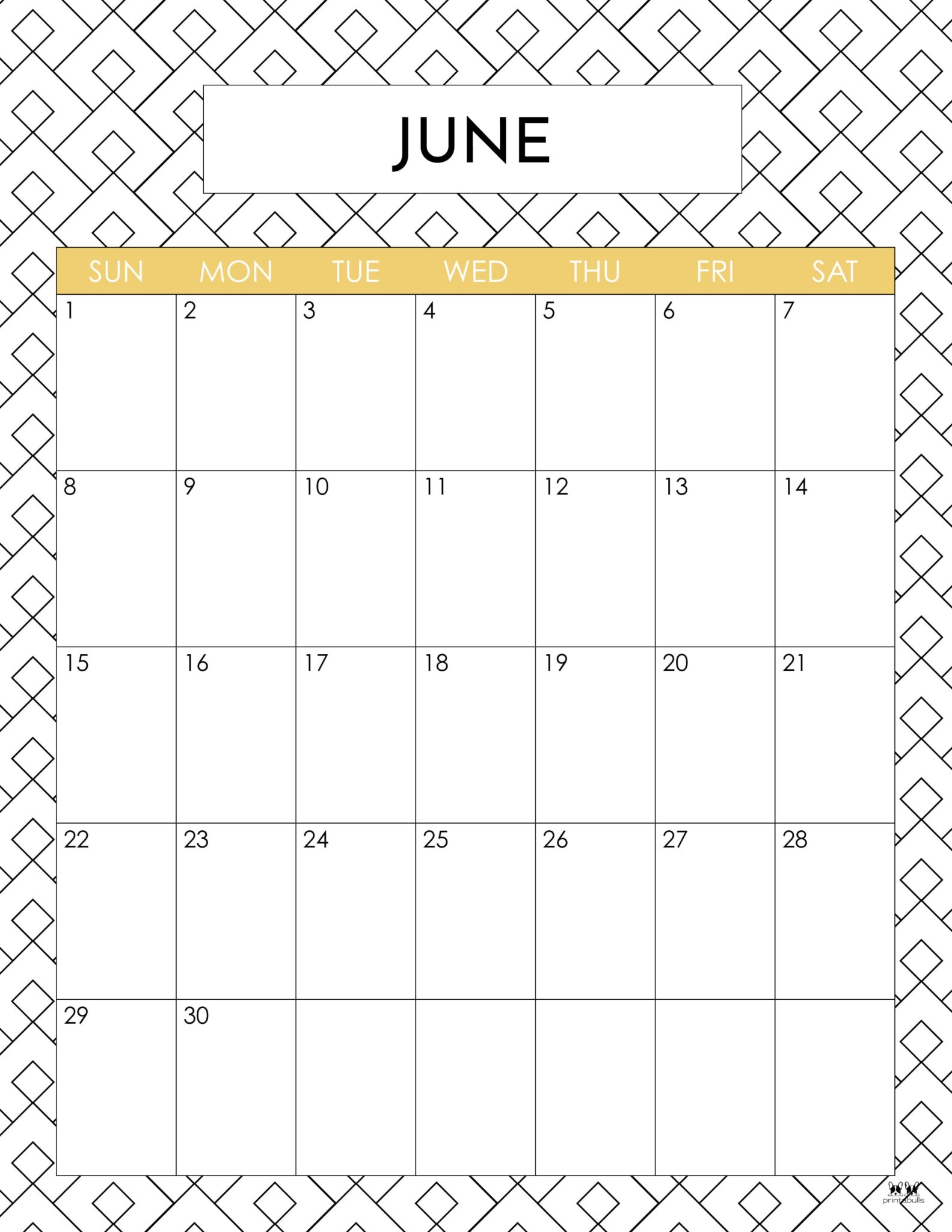 June 2025 Calendars - 107 FREE Printables | Printabulls