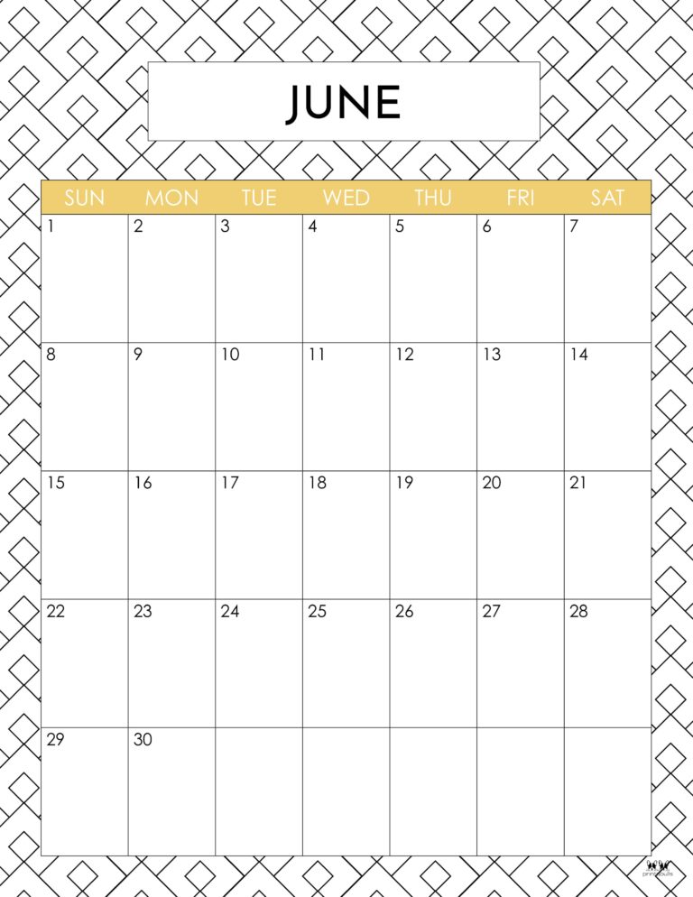 June 2025 Calendars - 107 FREE Printables | Printabulls