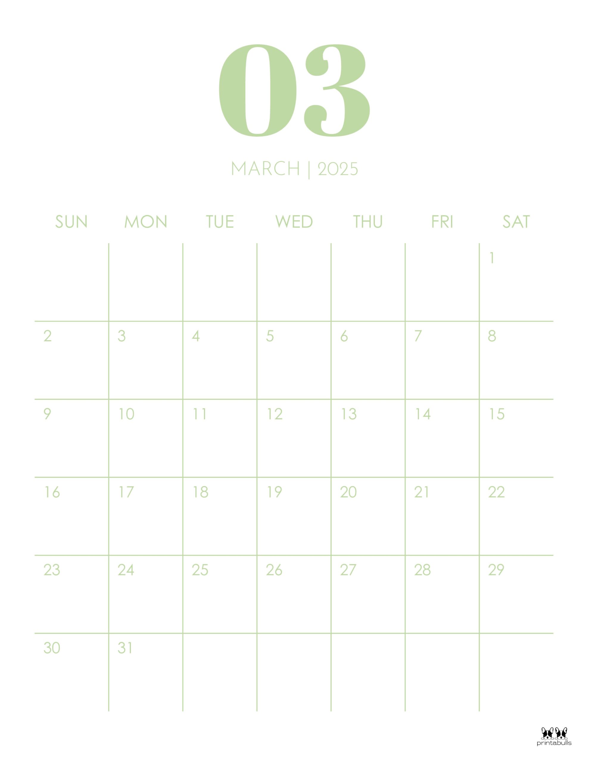 March 2025 Calendars - 107 FREE Printables - PrintaBulk