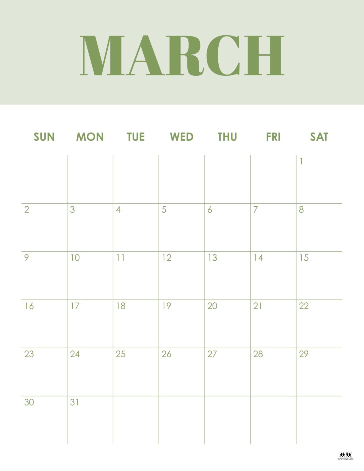 March 2025 Calendars - 107 FREE Printables | Printabulls