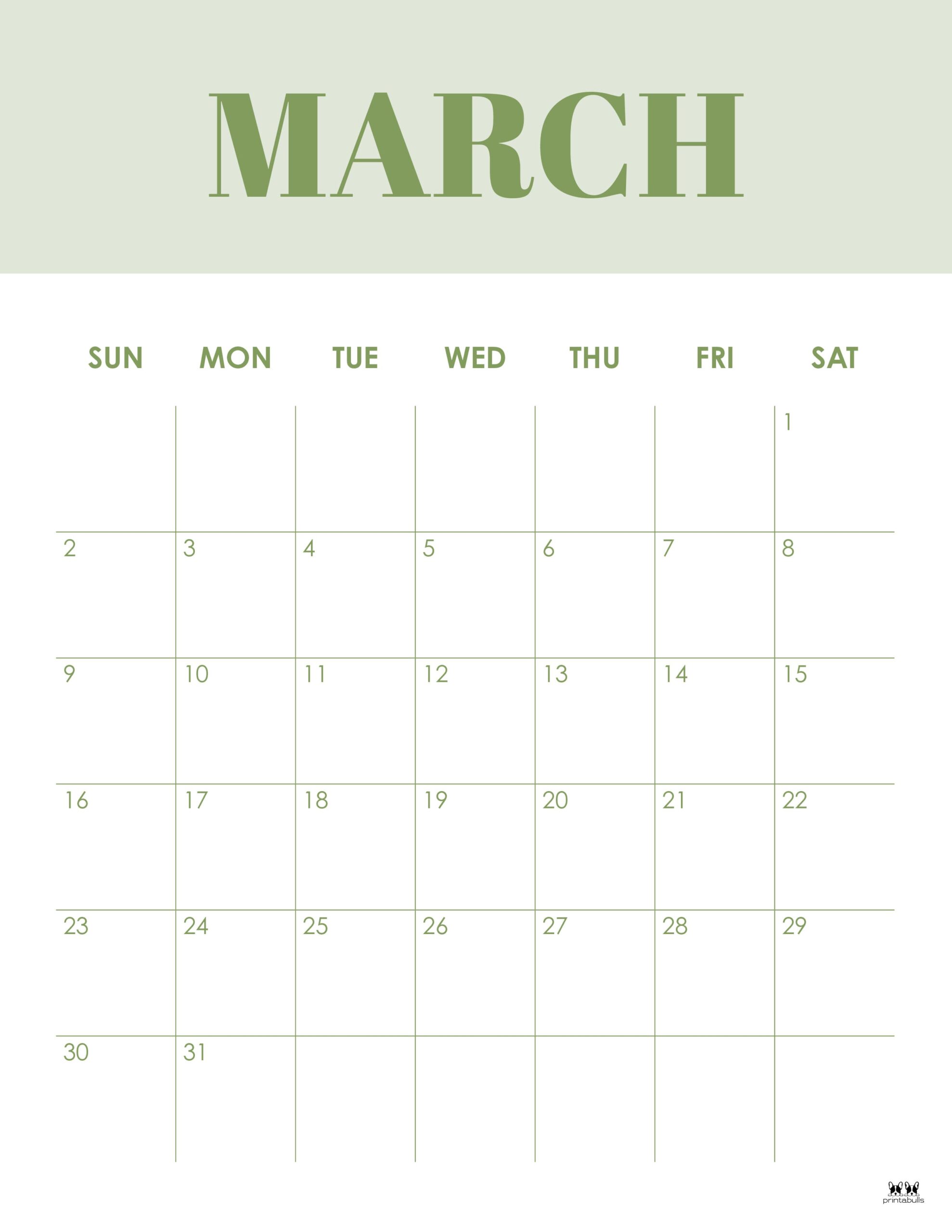 March 2025 Calendars - 107 FREE Printables | Printabulls