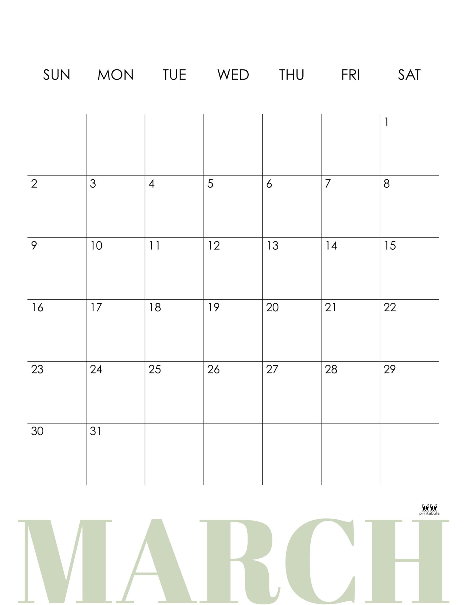 March 2025 Calendars - 107 FREE Printables | Printabulls