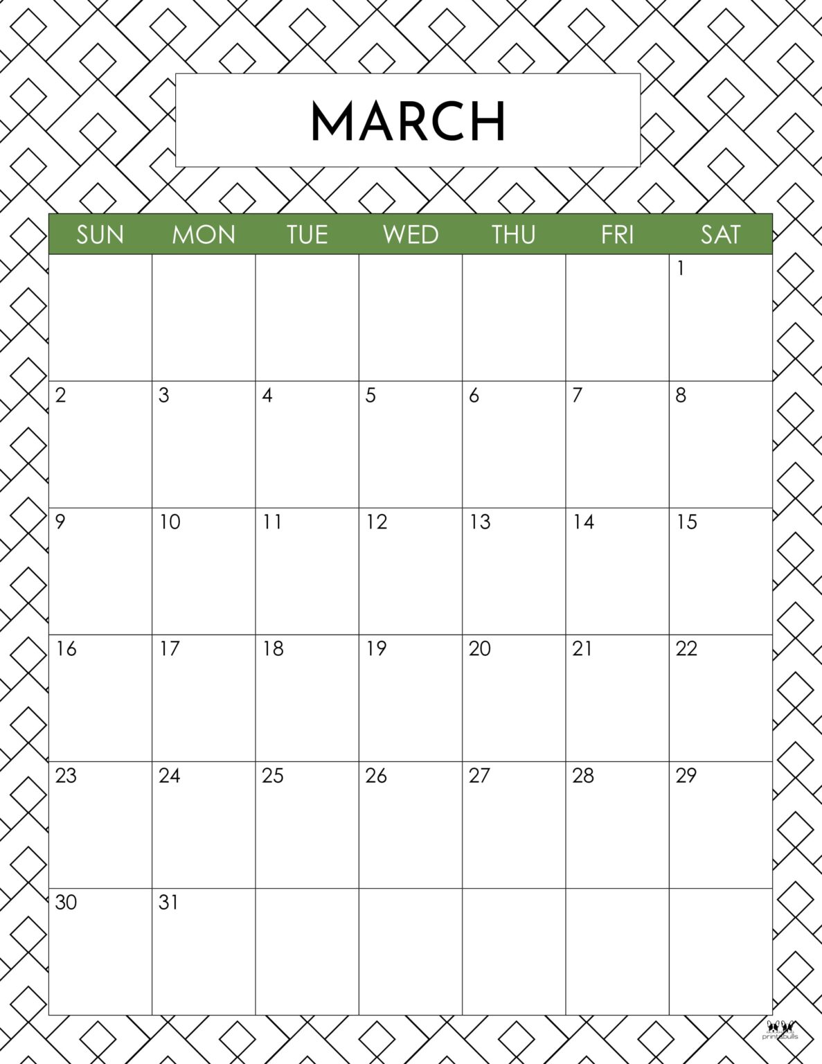 March 2025 Calendars - 107 FREE Printables | Printabulls