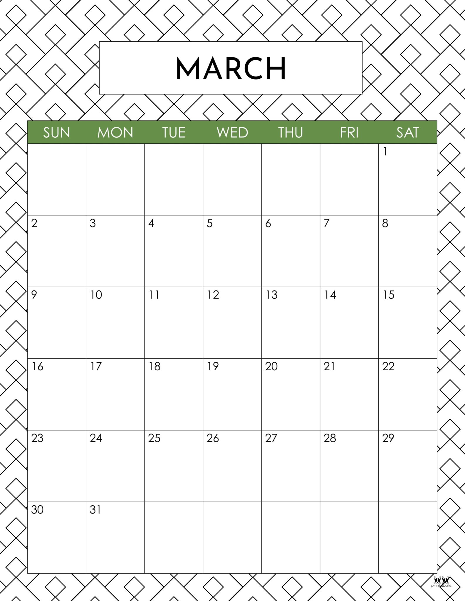 March 2025 Calendars - 107 FREE Printables | Printabulls
