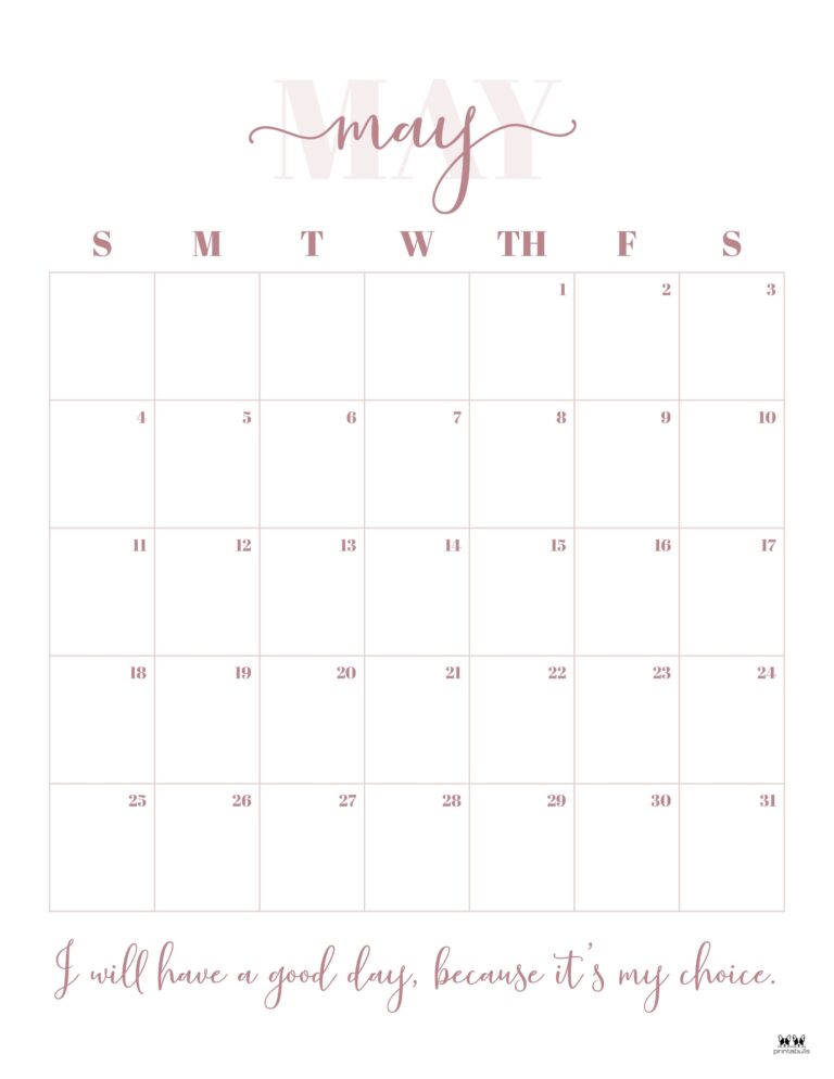 May 2025 Calendars - 107 FREE Printables | Printabulls