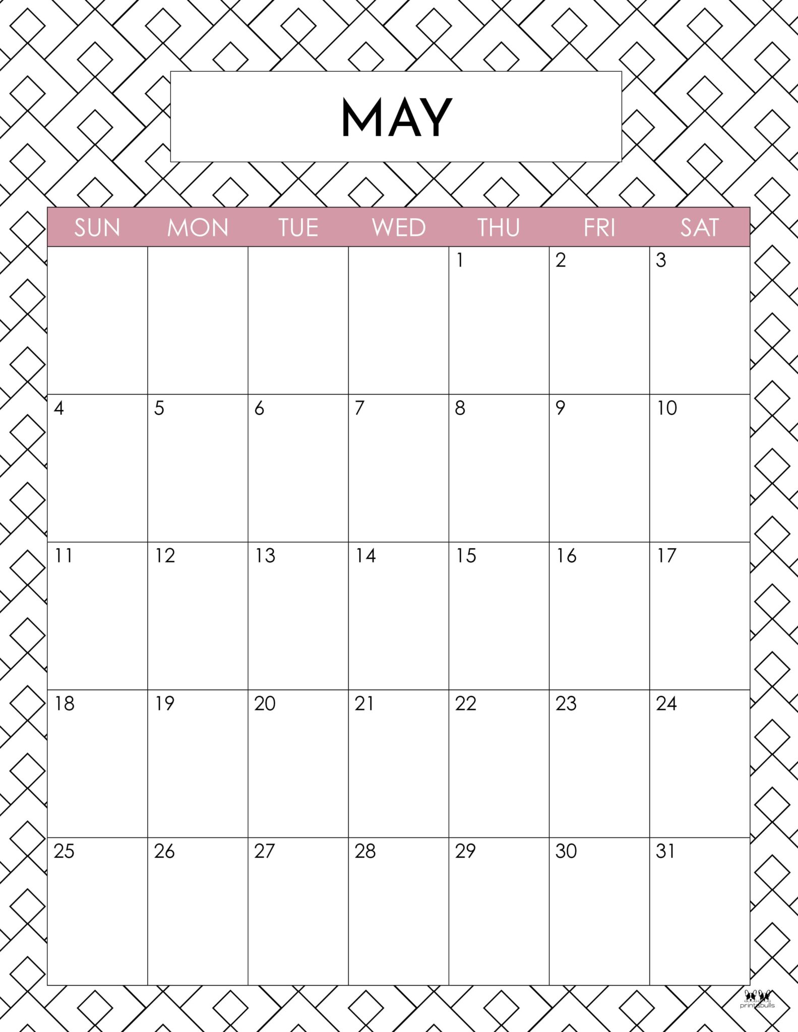 May 2025 Calendars - 107 FREE Printables | Printabulls