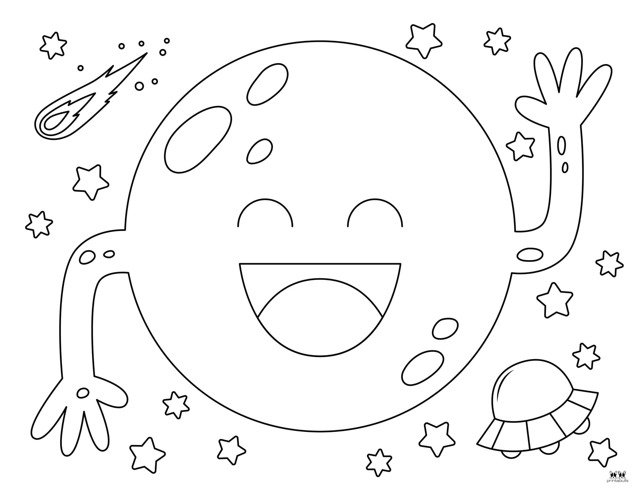 Moon Coloring Pages & Templates - 39 Pages | Printabulls