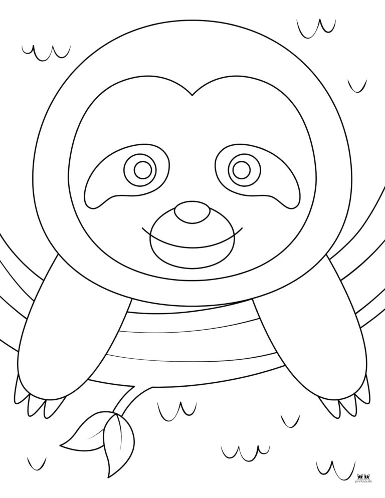 Sloth Coloring Pages - 25 FREE Printables | Printabulls