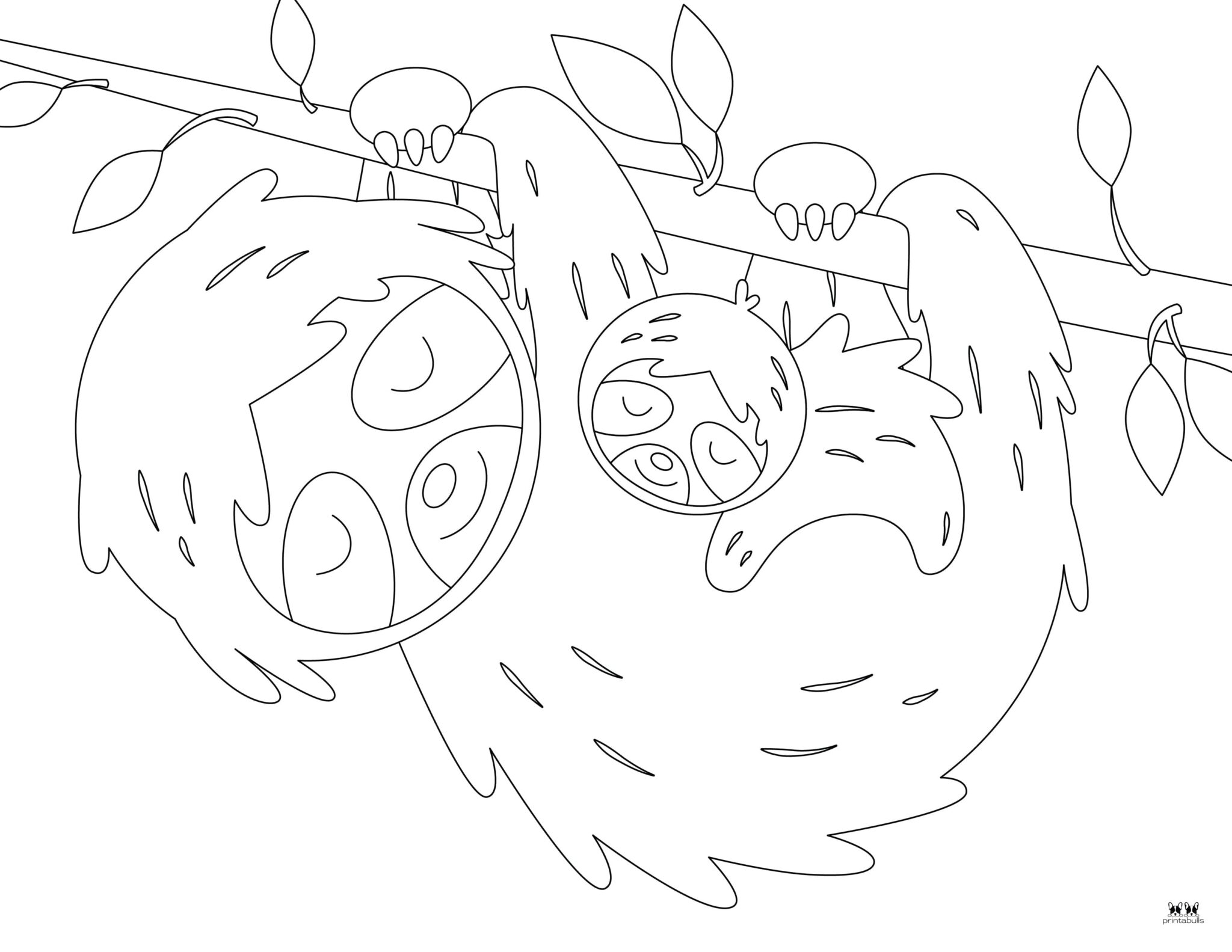 Sloth Coloring Pages - 25 FREE Printables | Printabulls