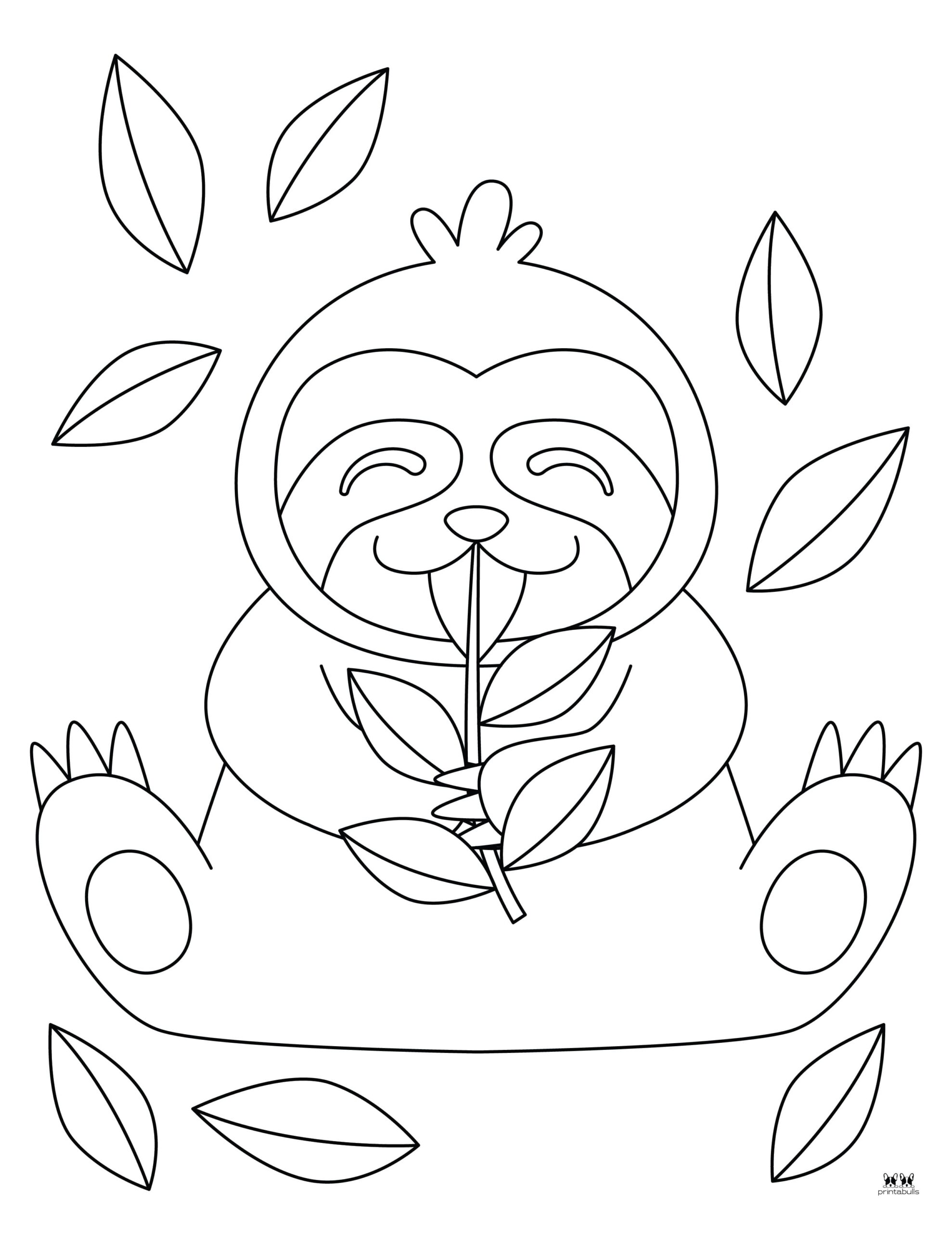 Sloth Coloring Pages - 25 FREE Printables | Printabulls