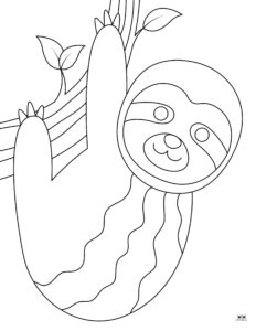 Sloth Coloring Pages - 25 FREE Printables | Printabulls
