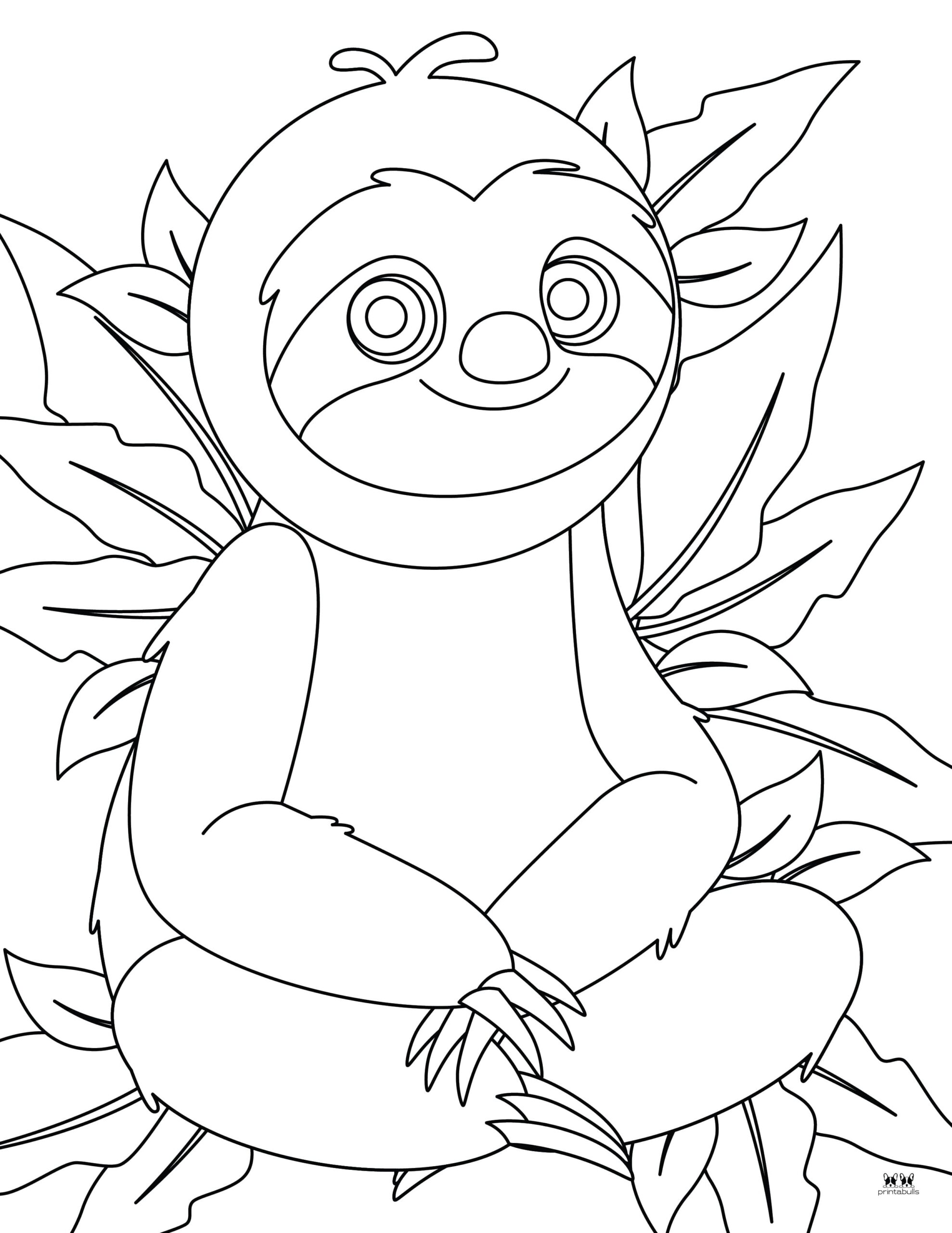 Sloth Coloring Pages - 25 FREE Printables | Printabulls