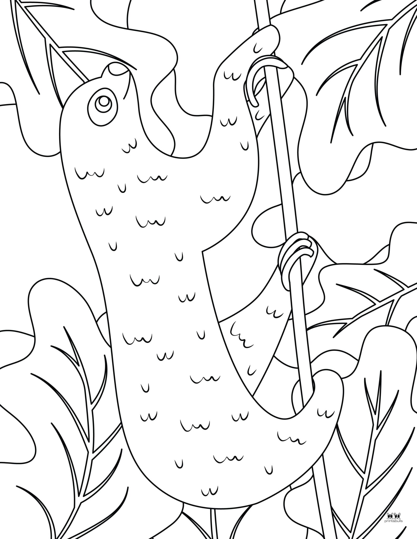 Sloth Coloring Pages - 25 FREE Printables | Printabulls