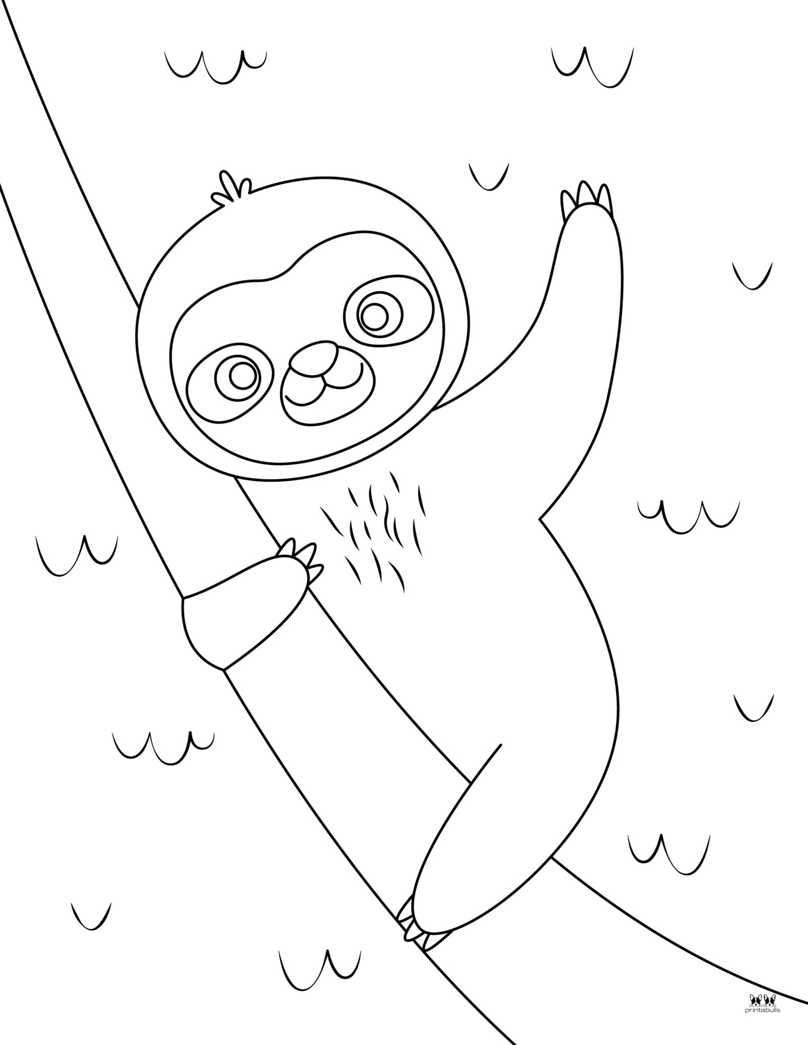 Sloth Coloring Pages - 25 FREE Printables | Printabulls