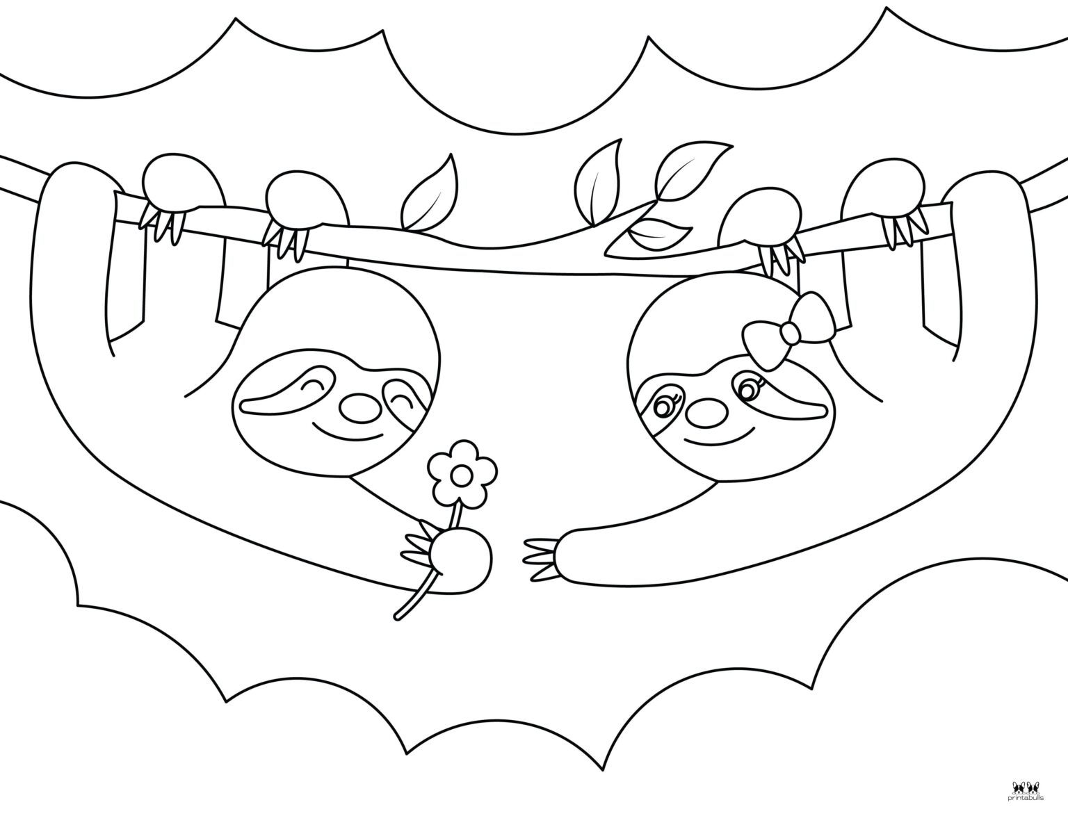 Sloth Coloring Pages - 25 FREE Printables | Printabulls