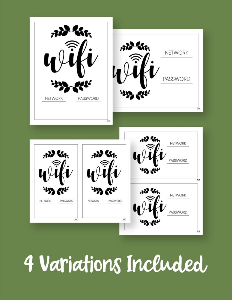 Free Wifi Password Signs - 25 Free Designs | Printabulls