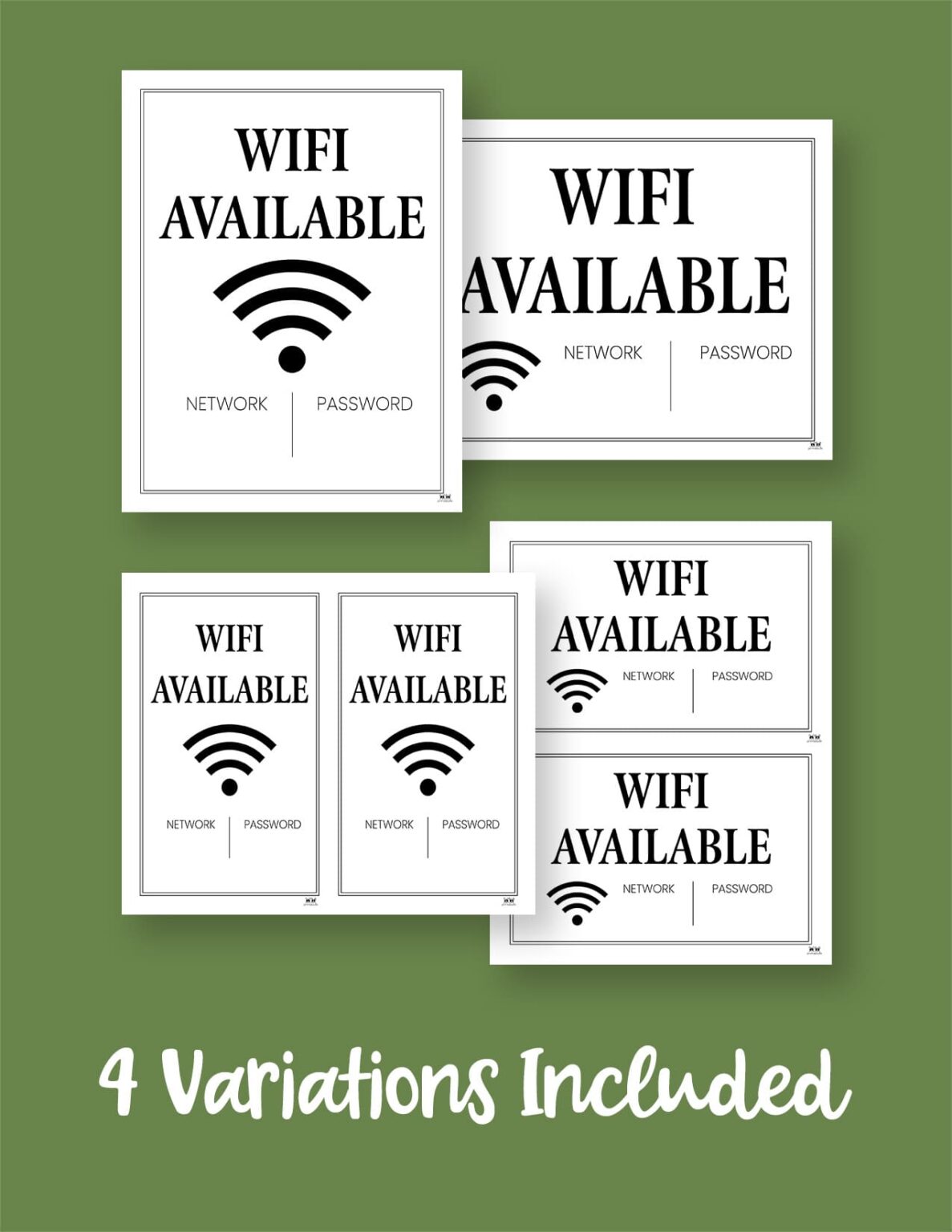 Free Wifi Password Signs - 25 Free Designs | Printabulls