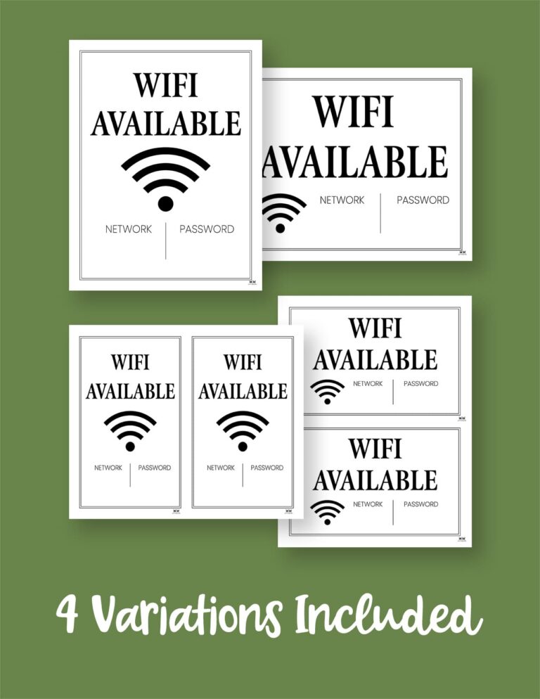 Free Wifi Password Signs - 25 Free Designs | Printabulls