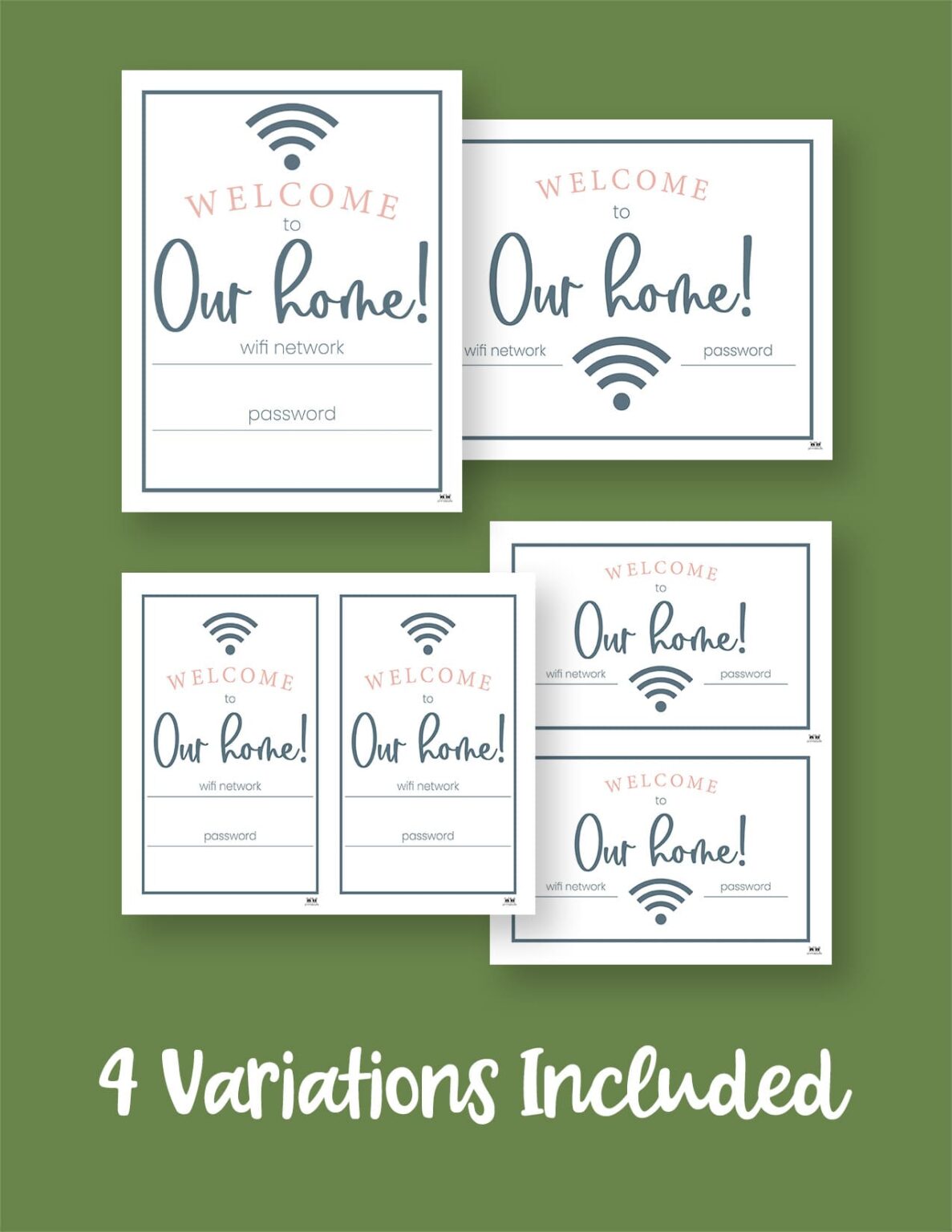 Free Wifi Password Signs - 25 Free Designs | Printabulls
