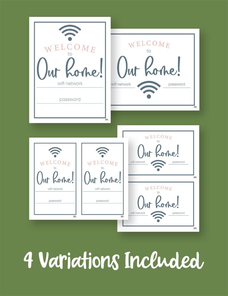 Free Wifi Password Signs - 25 Free Designs | Printabulls