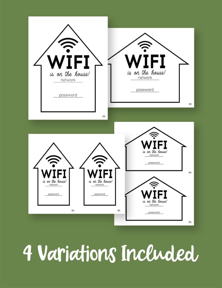 Free Wifi Password Signs - 25 Free Designs | Printabulls