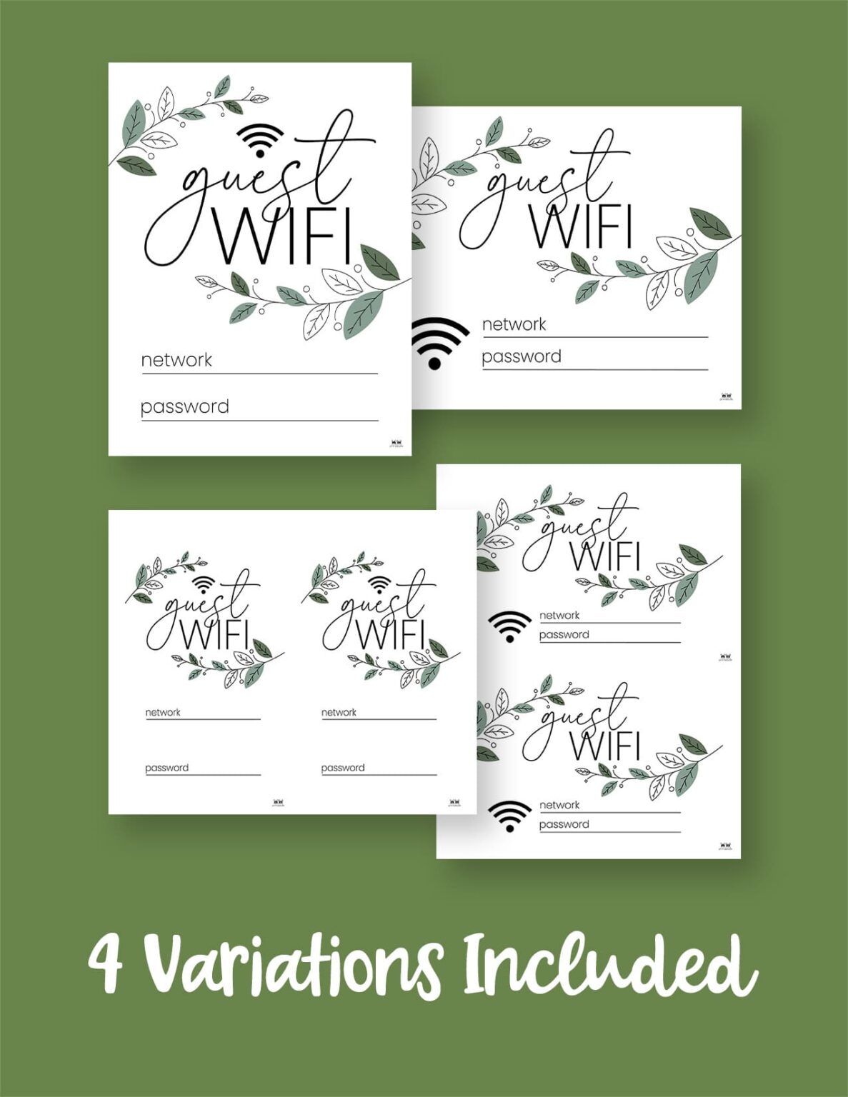 Free Wifi Password Signs - 25 Free Designs | Printabulls