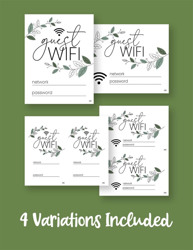 Free Wifi Password Signs - 25 Free Designs | Printabulls