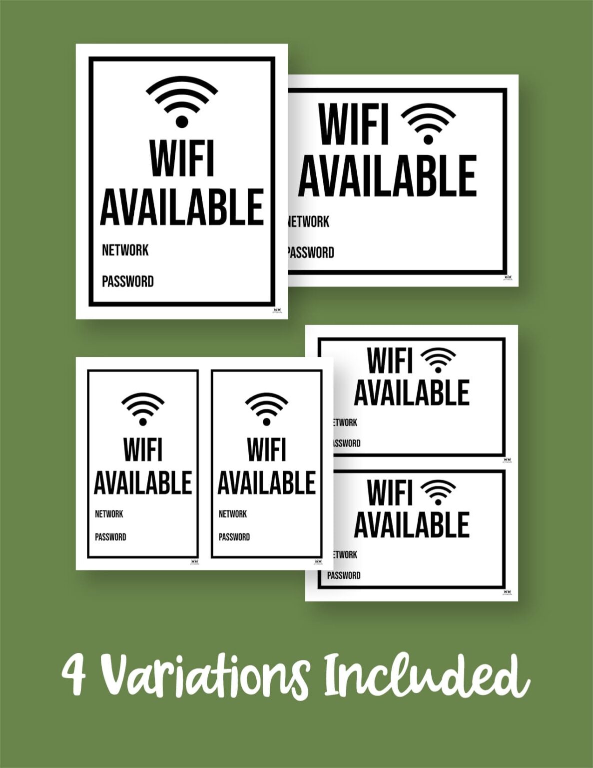 Free Wifi Password Signs - 25 Free Designs | Printabulls