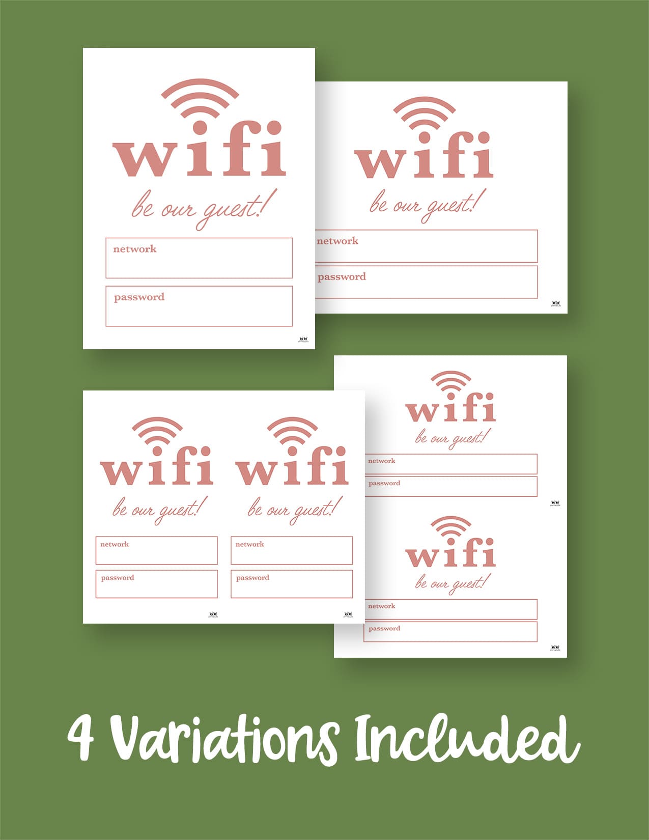 Free Wifi Password Signs - 25 Free Designs | Printabulls