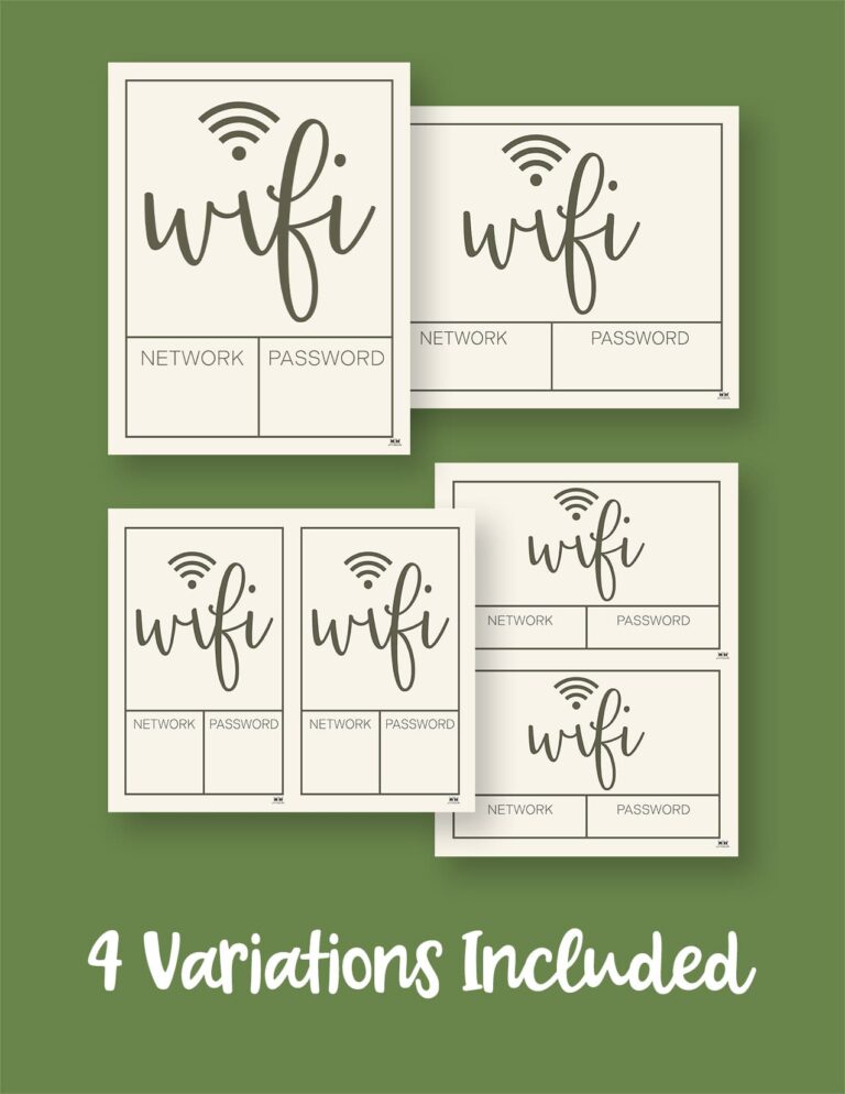 Free Wifi Password Signs - 25 Free Designs | Printabulls