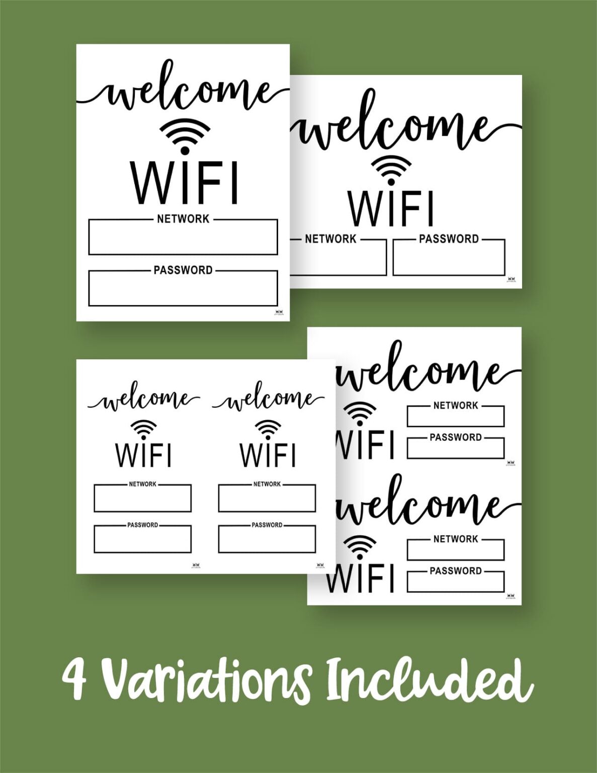 Free Wifi Password Signs - 25 Free Designs | Printabulls