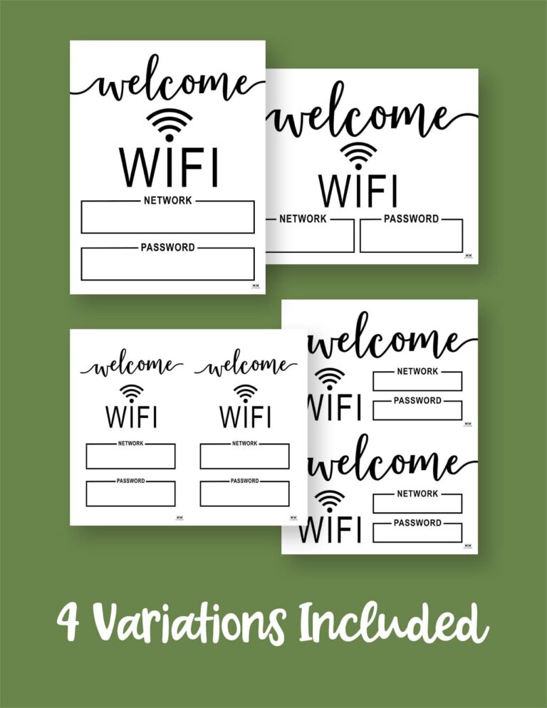 Free Wifi Password Signs - 25 Free Designs | Printabulls