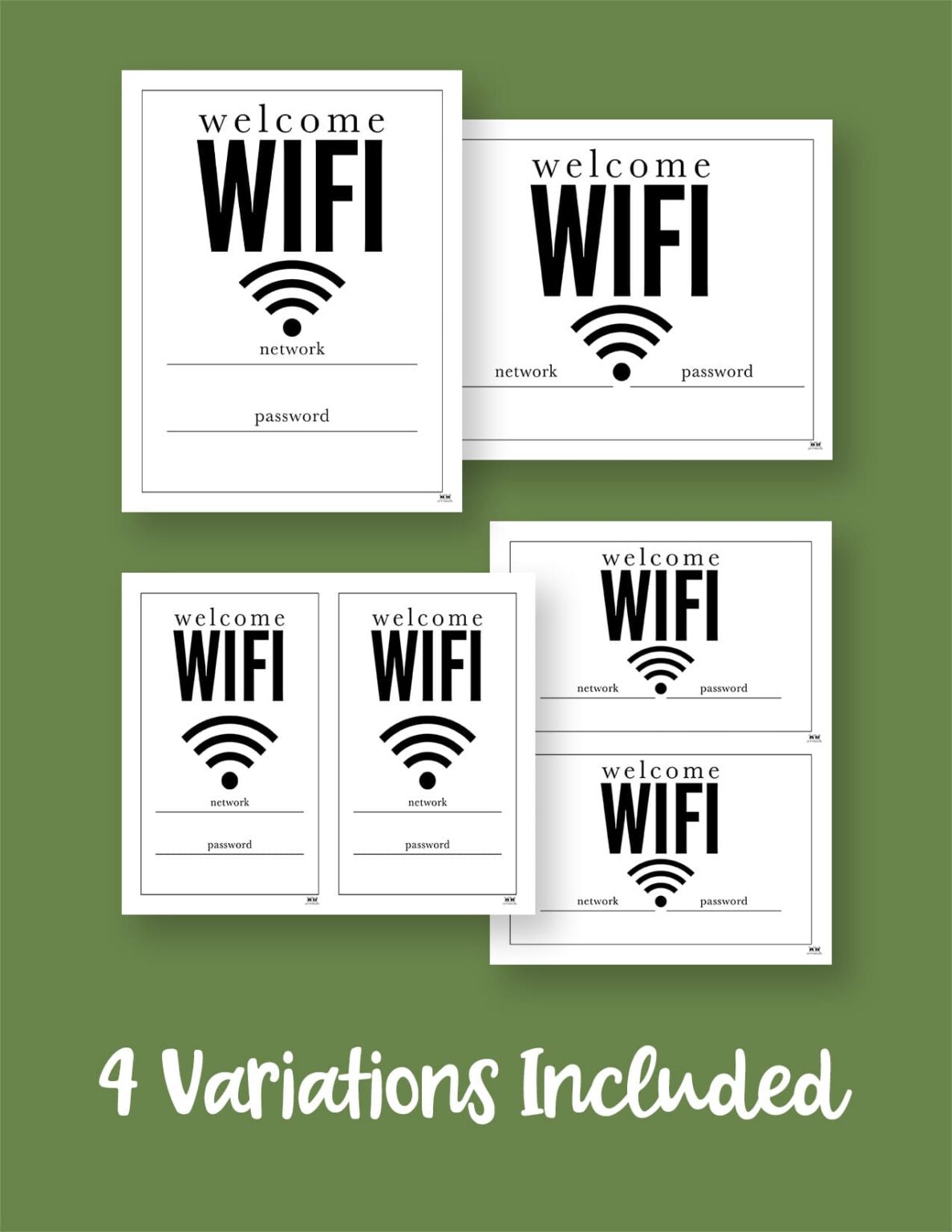 Free Wifi Password Signs - 25 Free Designs | Printabulls