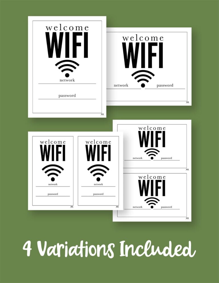 Free Wifi Password Signs - 25 Free Designs | Printabulls