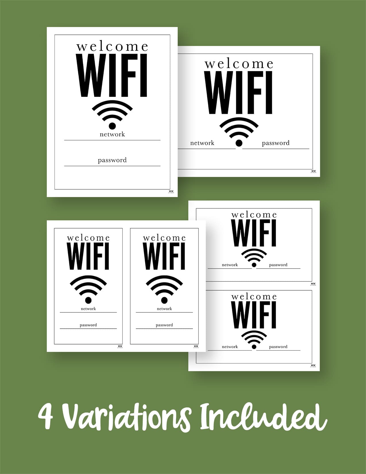 Free Wifi Password Signs - 25 Free Designs | Printabulls