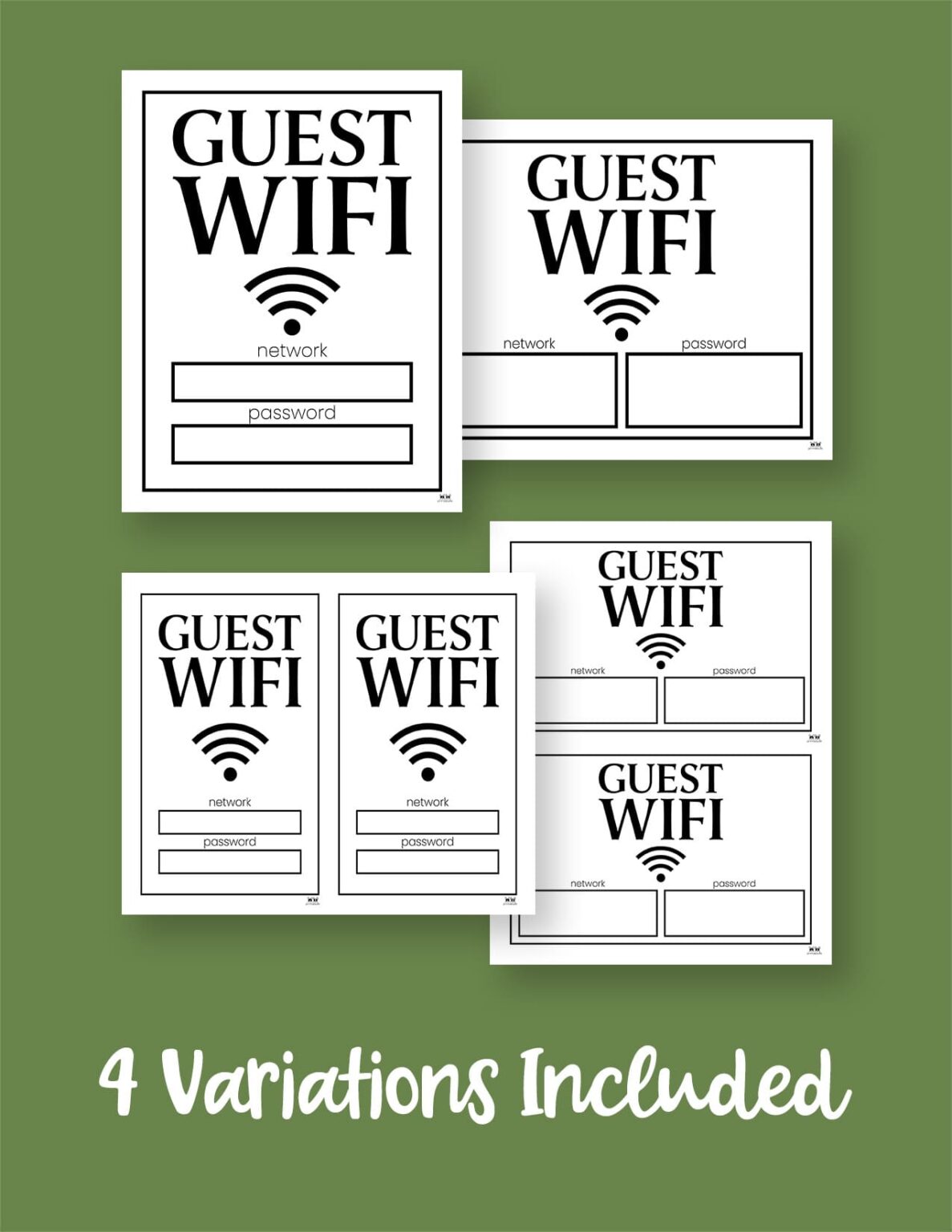 Free Wifi Password Signs - 25 Free Designs | Printabulls