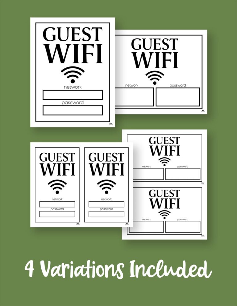 Free Wifi Password Signs - 25 Free Designs | Printabulls