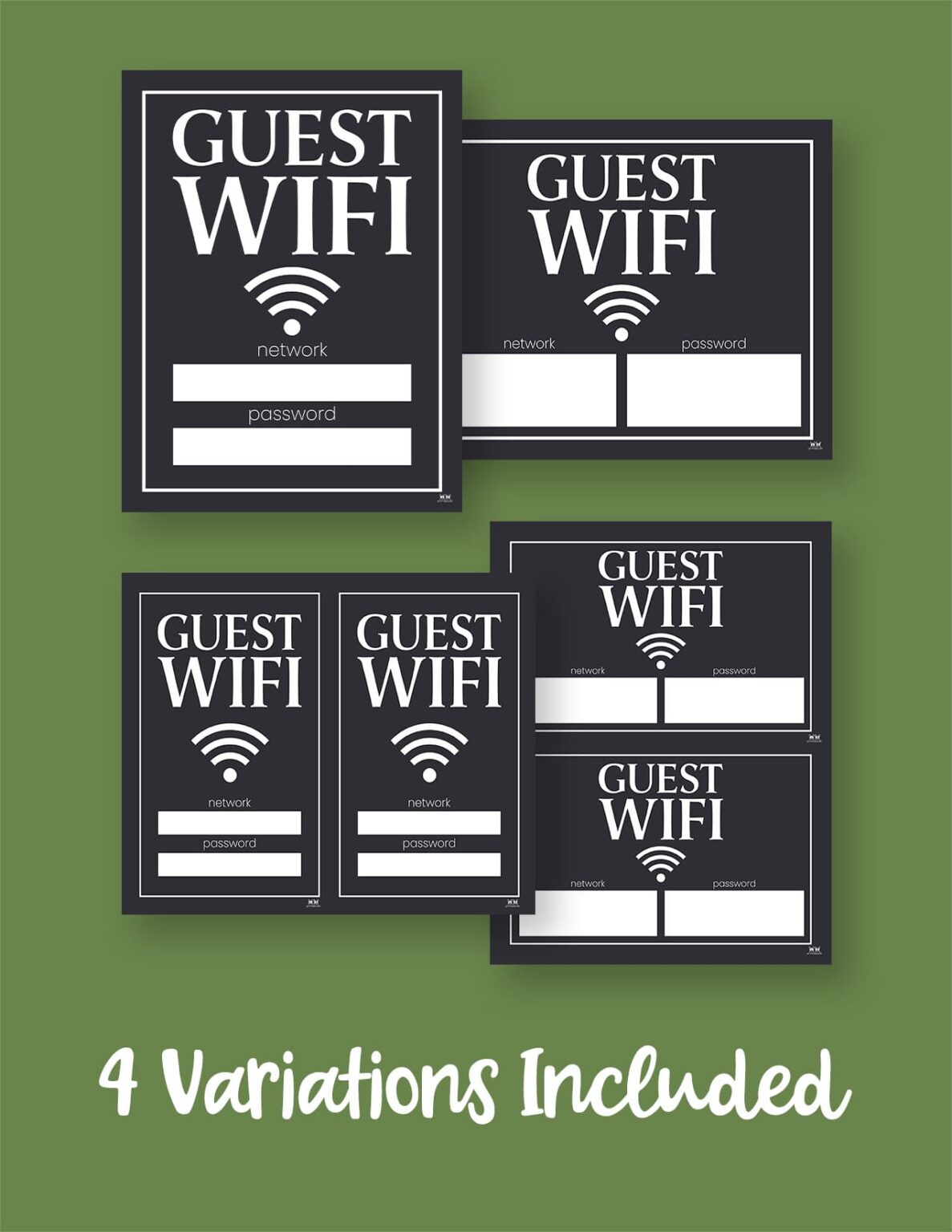 Free Wifi Password Signs - 25 Free Designs | Printabulls