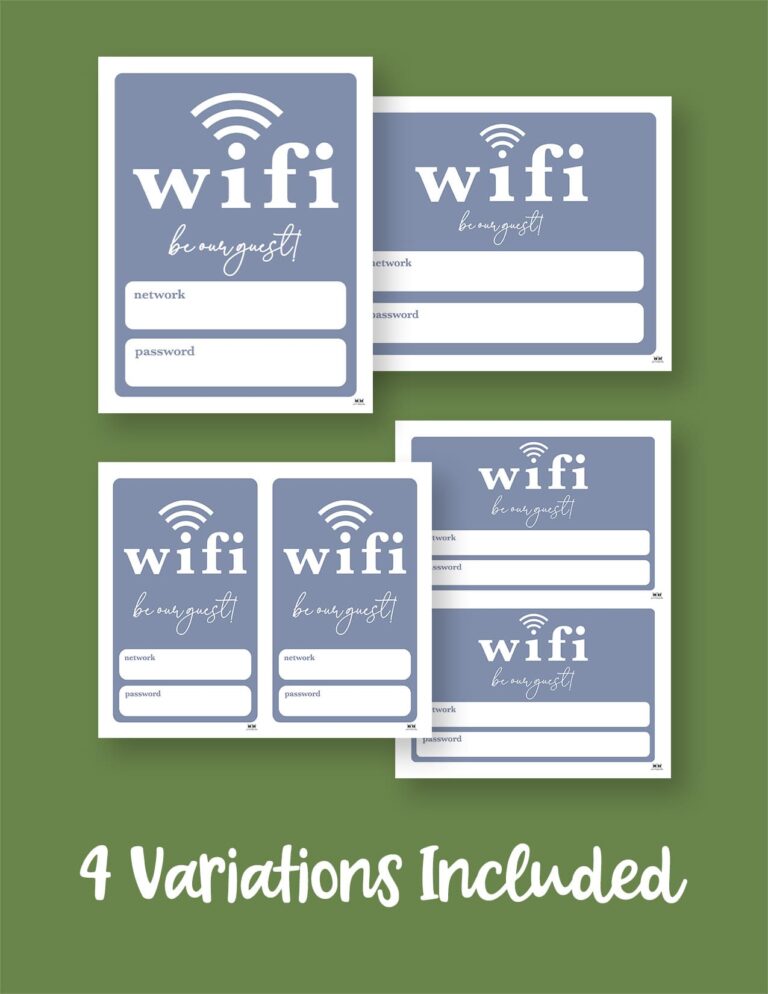Free Wifi Password Signs - 25 Free Designs | Printabulls