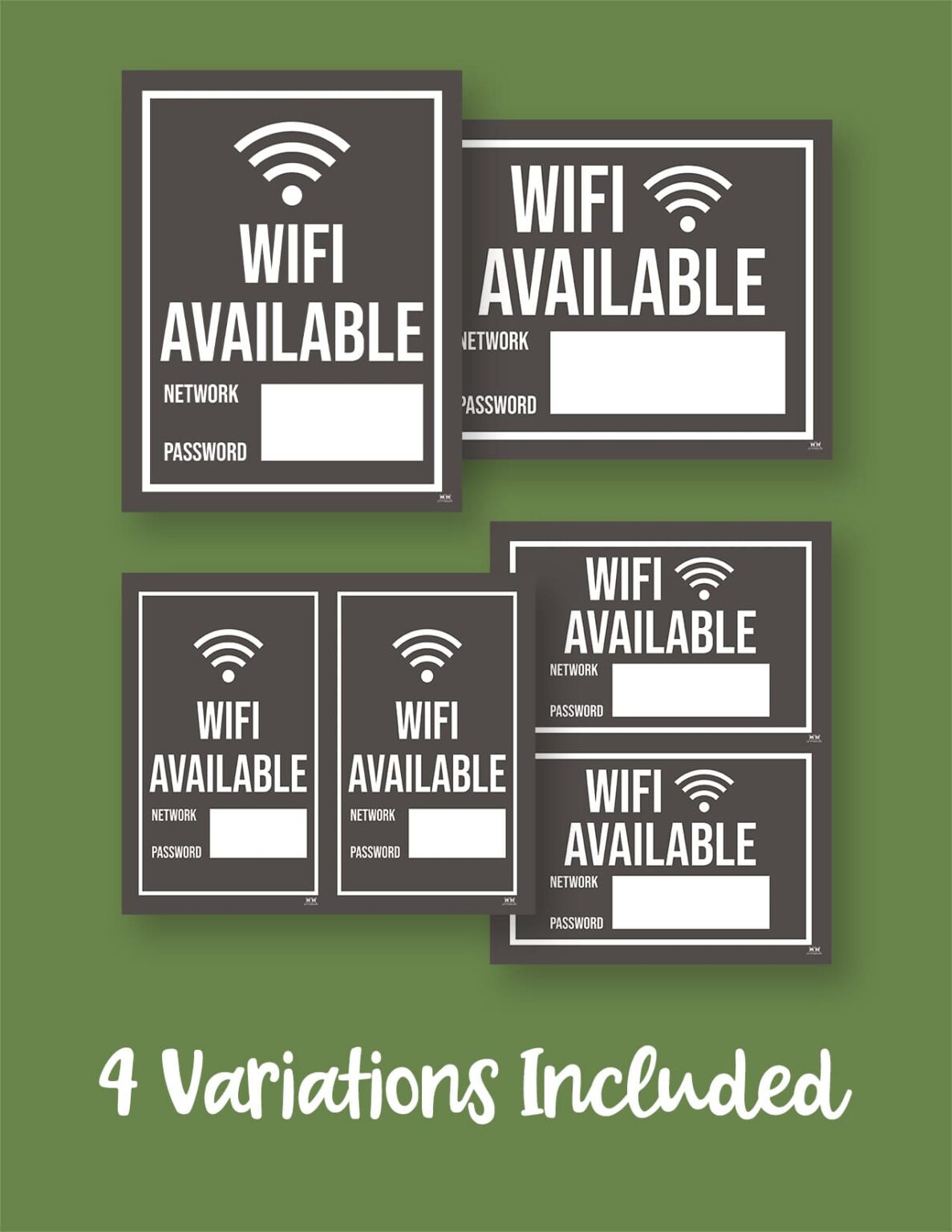 Free Wifi Password Signs - 25 Free Designs | Printabulls