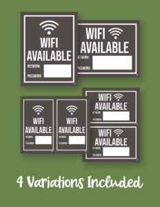 Free Wifi Password Signs - 25 Free Designs | Printabulls