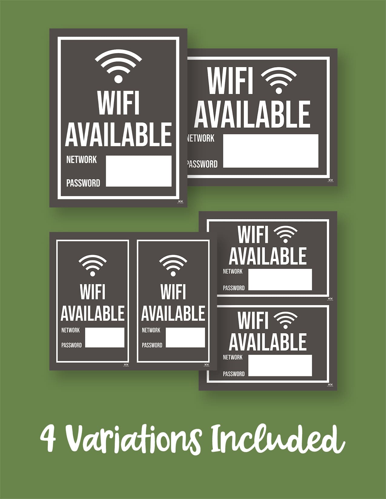 Free Wifi Password Signs - 25 Free Designs | Printabulls