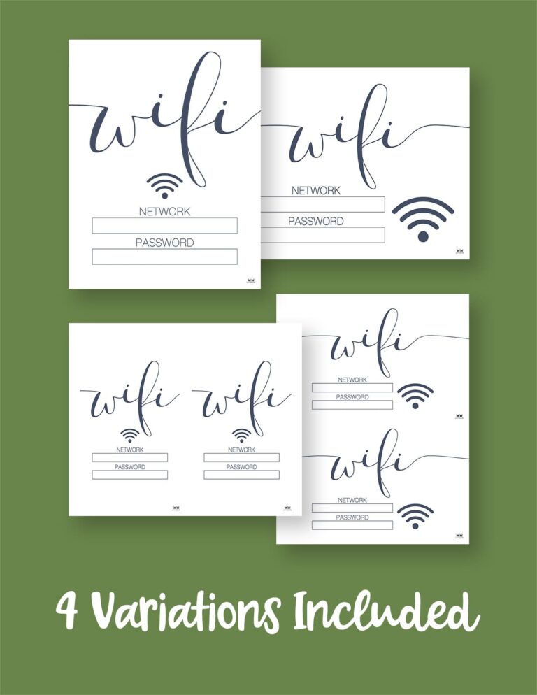 Free Wifi Password Signs - 25 Free Designs | Printabulls