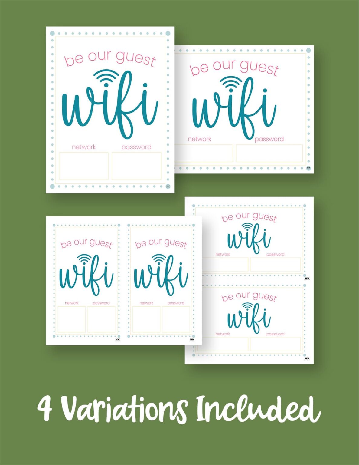 Free Wifi Password Signs - 25 Free Designs | Printabulls